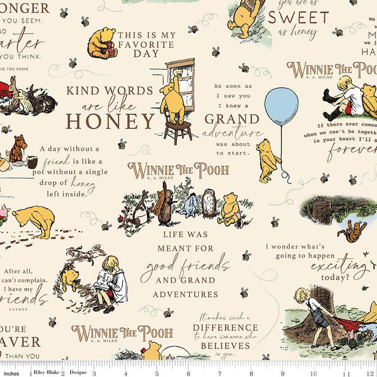 Riley Blake Designs - Winnie the Pooh - Main Cream - C17000-CREAM - So ...