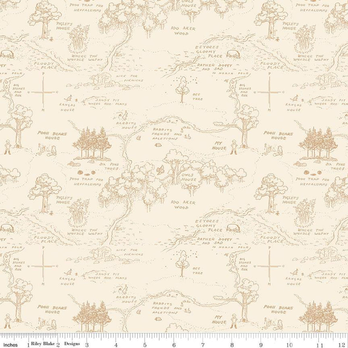 Riley Blake Designs - Winnie the Pooh - Map Cream - C17001-CREAM - Sol ...