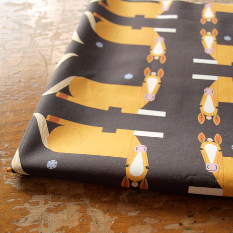 Charley Harper - Best Friends - Resting Horse Brown Poplin – Sew Trendy MN