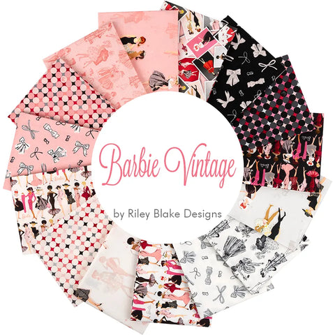 Riley Blake Designs - Barbie™ Vintage - Half Yard Bundle - 15 Half Yar ...
