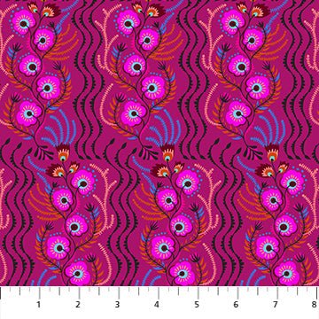 Anna Maria Textiles - Allegory - Tambourine - Magenta - AMT147-28L - S ...